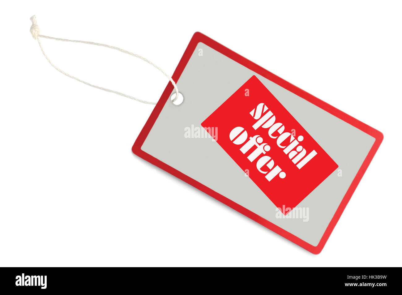 Close up macro special offer sale tag isolated gray copy space ...