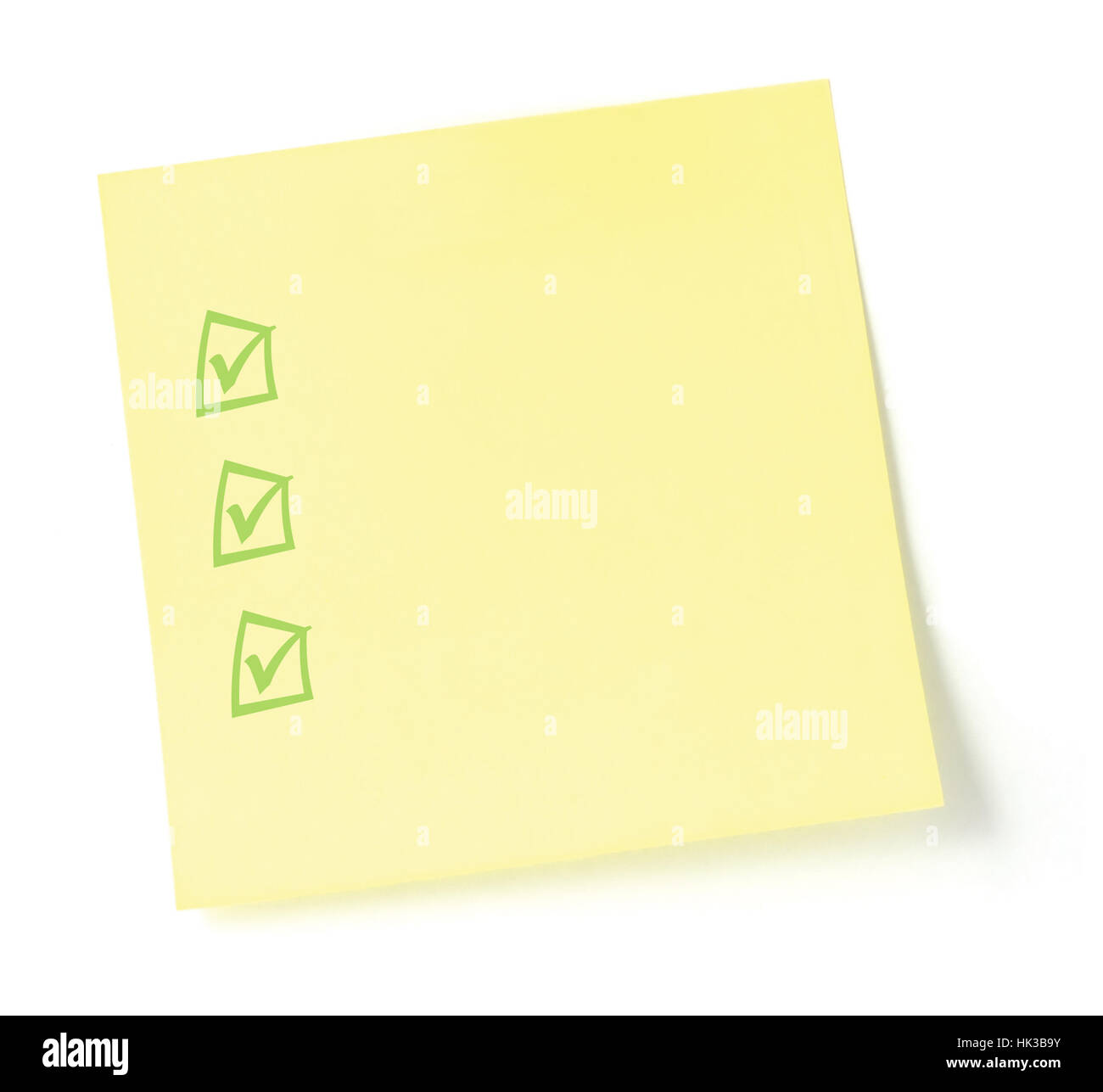Blank Yellow Post-It Style To-Do List Checklist Isolated Sticky Sticker ...