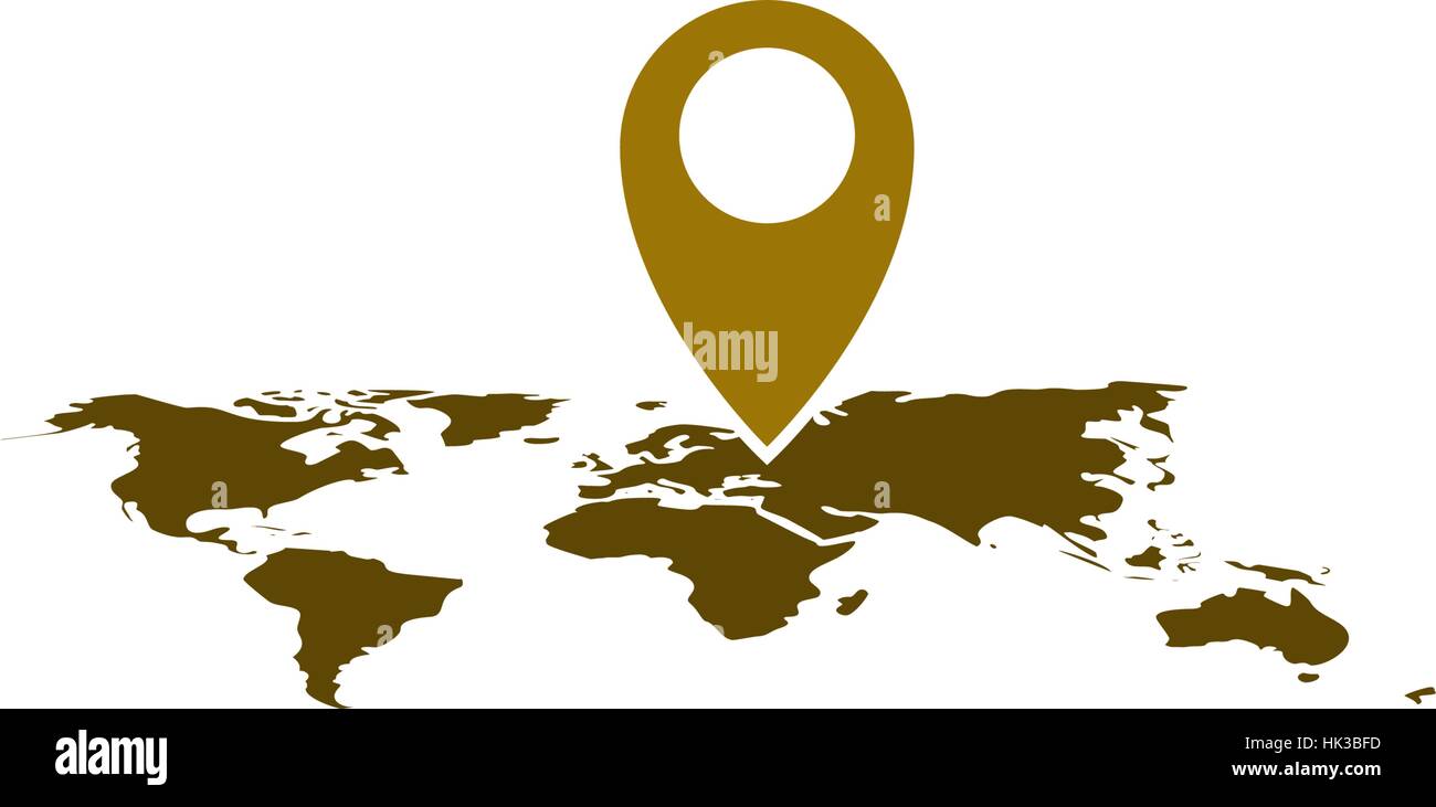World Map With Pin Vector Illustration Stock Vector Image & Art - Alamy