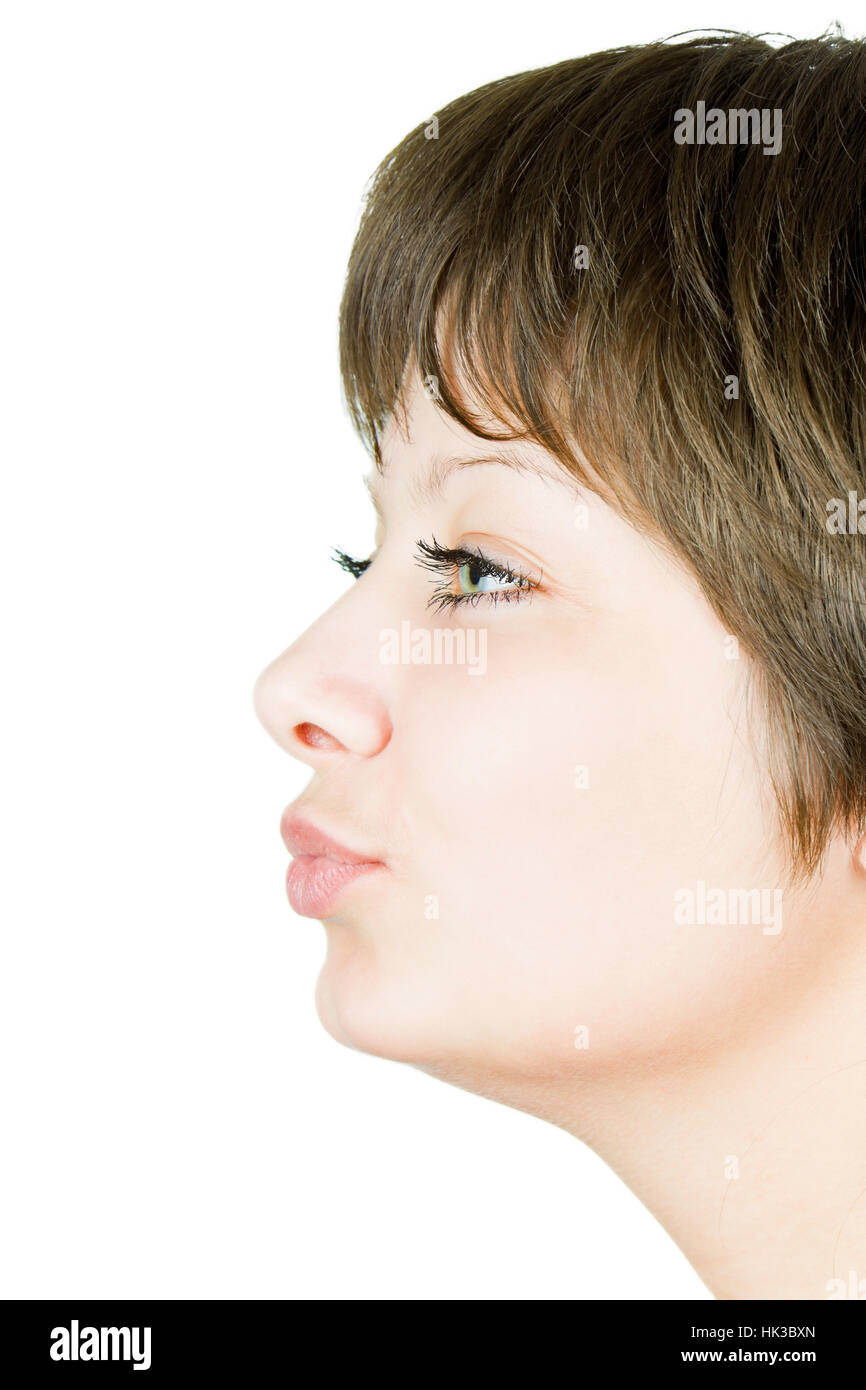 woman, profile, beautiful, beauteously, nice, big, large, enormous ...