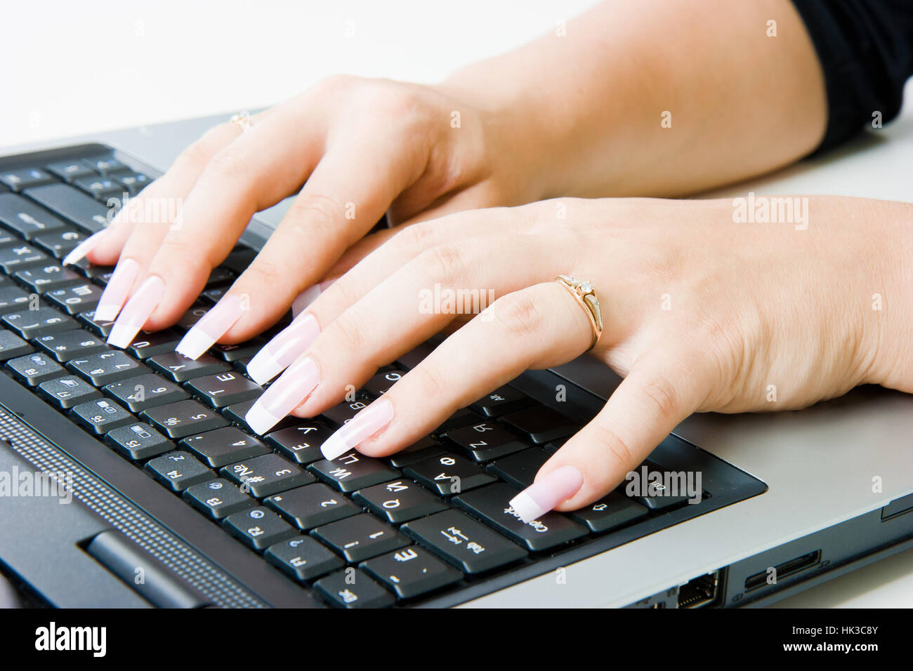 woman, office, laptop, notebook, computers, computer, type, hand ...