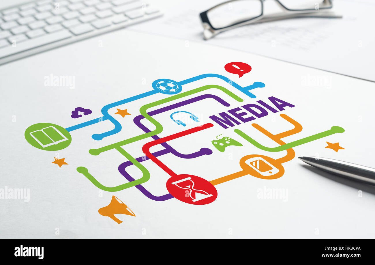 Network media background Stock Photo - Alamy