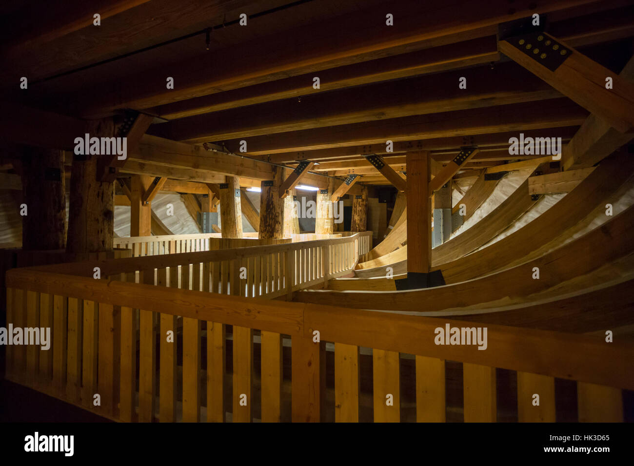 Williamstown, Kentucky - Interior timber framing of the ark at the Ark ...
