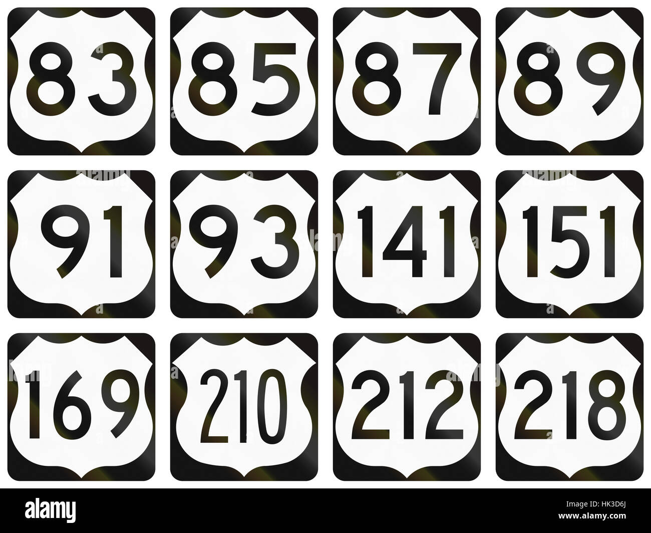 Collection of general United States Route shields Stock Photo - Alamy