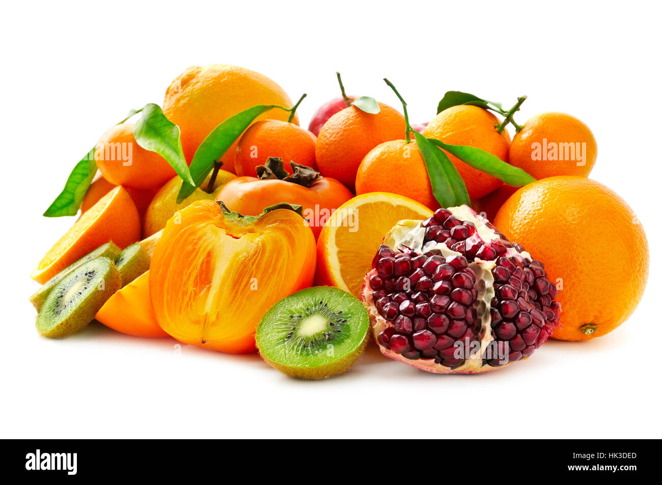 collection fresh fruit isolated on white Stock Photo - Alamy