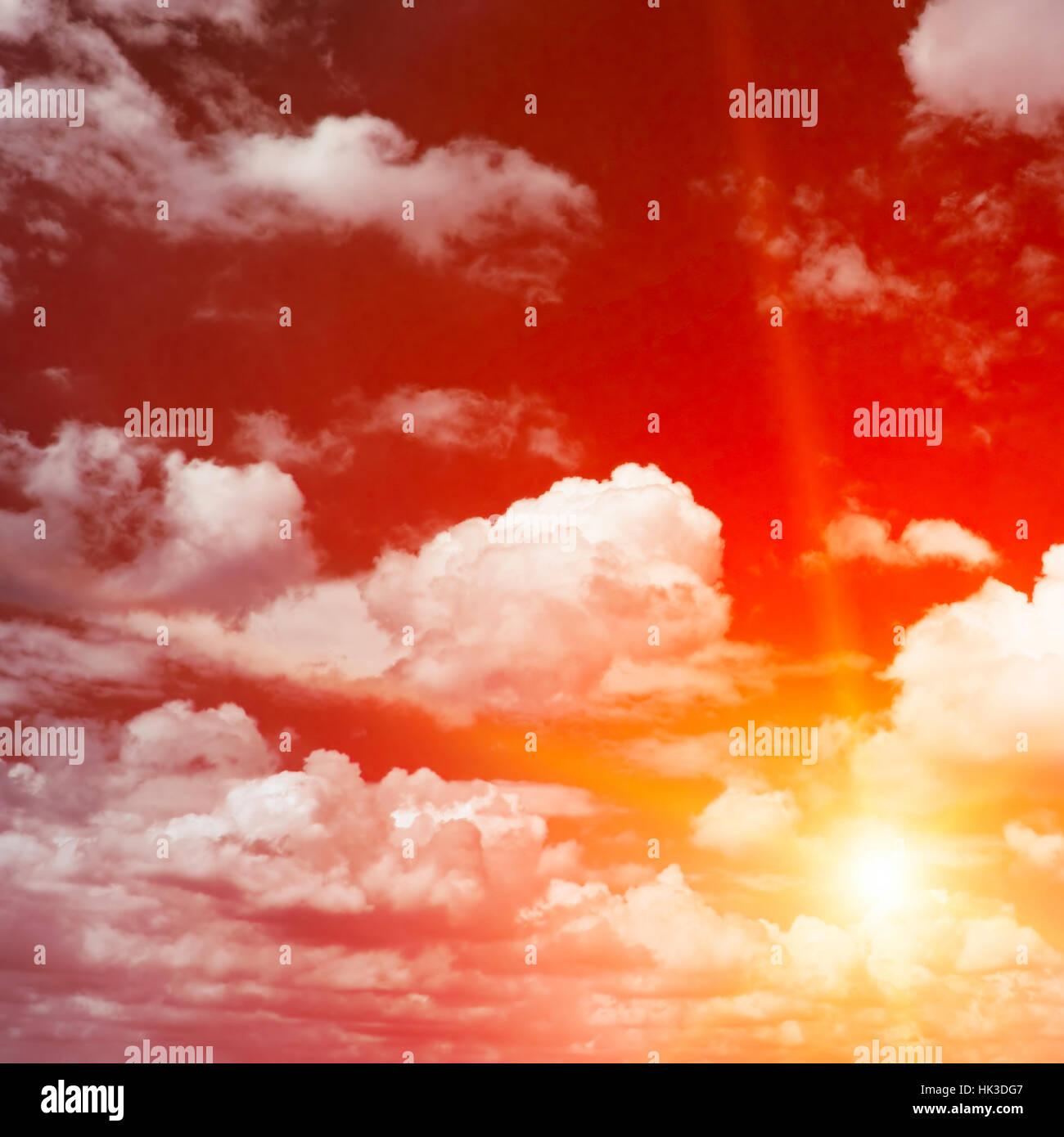 Bright red sunrise in the sky Stock Photo - Alamy