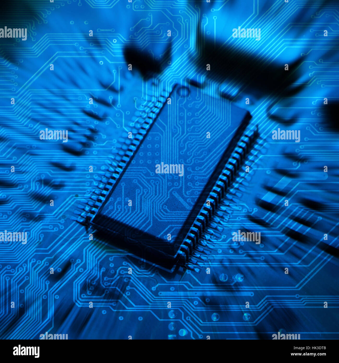 deep blu background with motherboard's electronic circuit Stock Photo ...