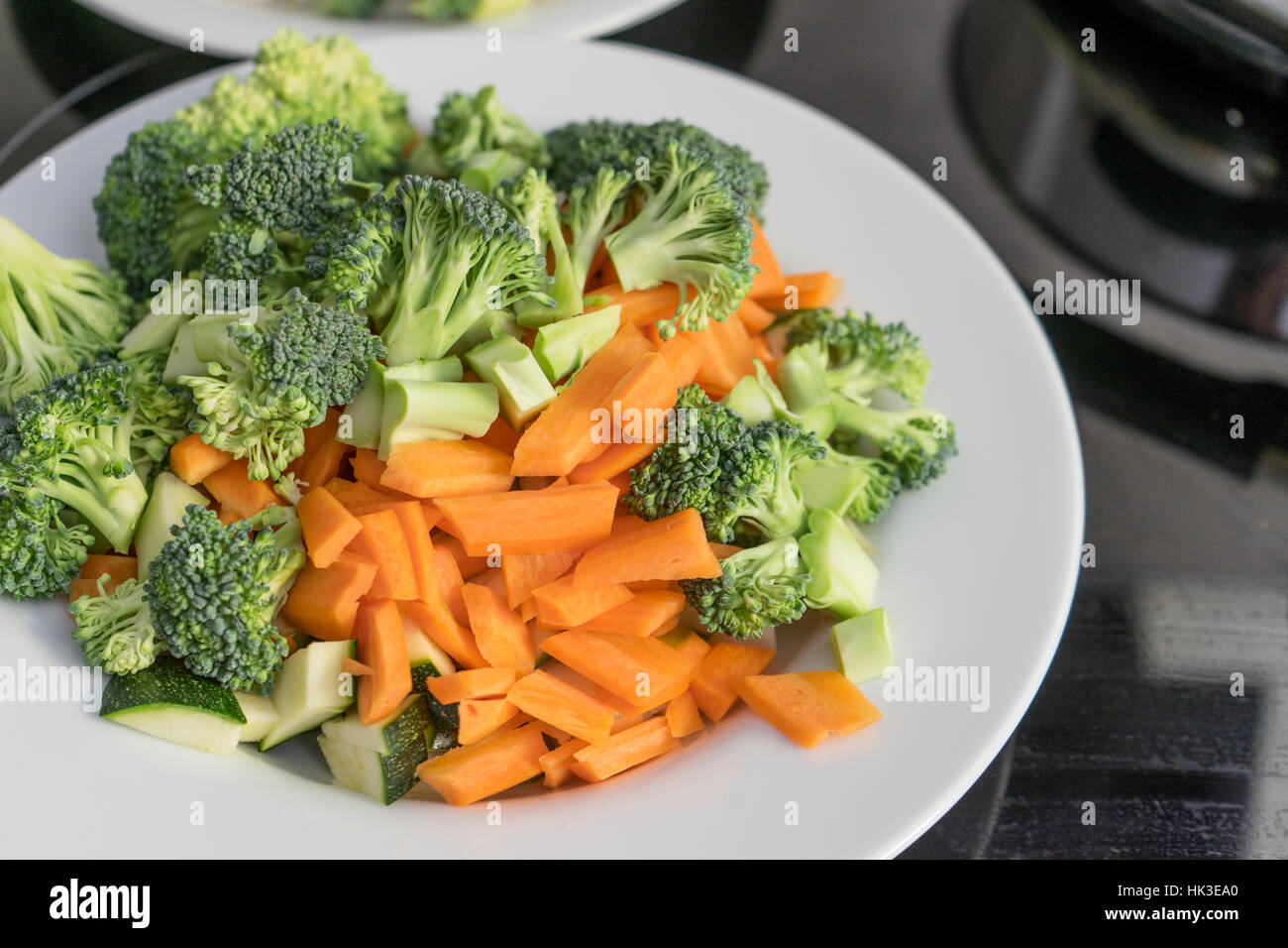 Vegetables plate carrots broccoli hi-res stock photography and images ...