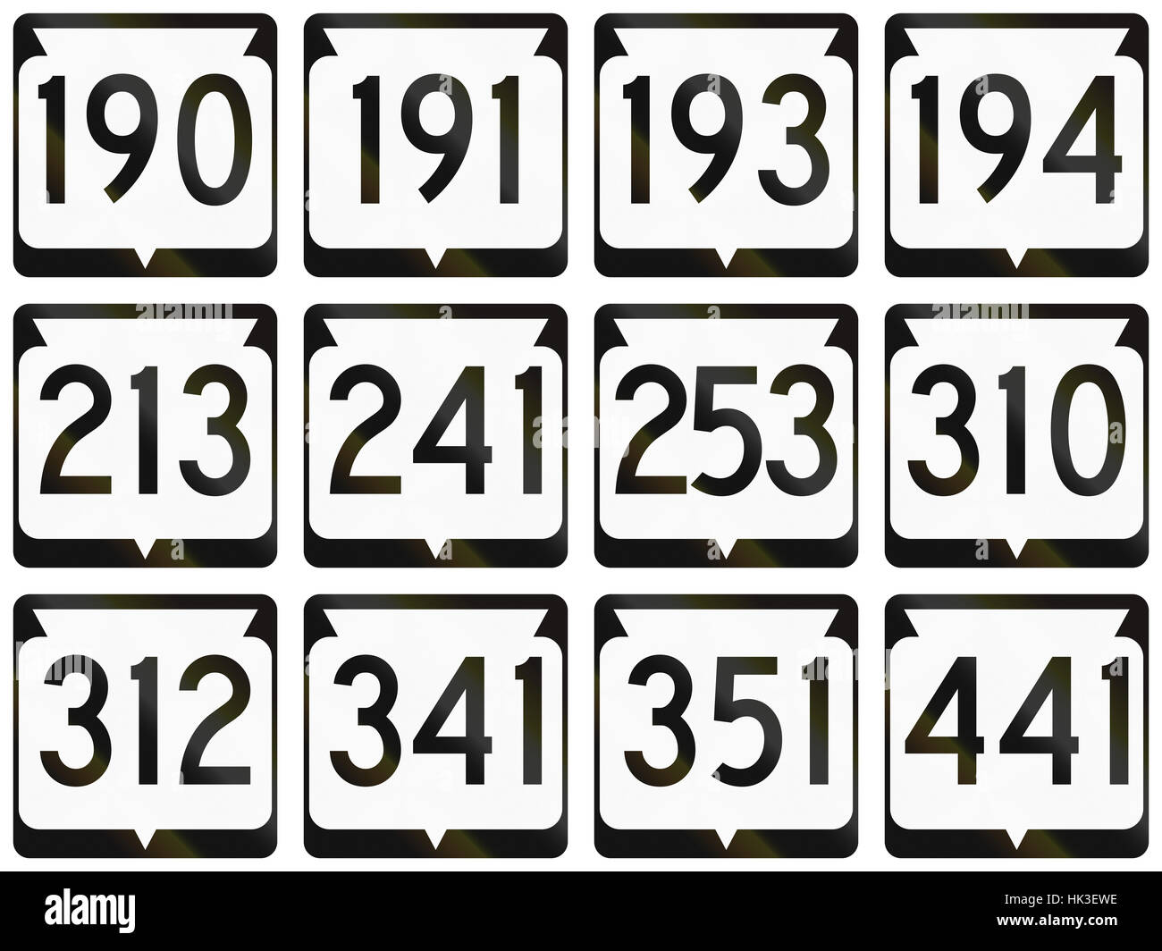 Collection of Wisconsin Route shields used in the USA Stock Photo - Alamy