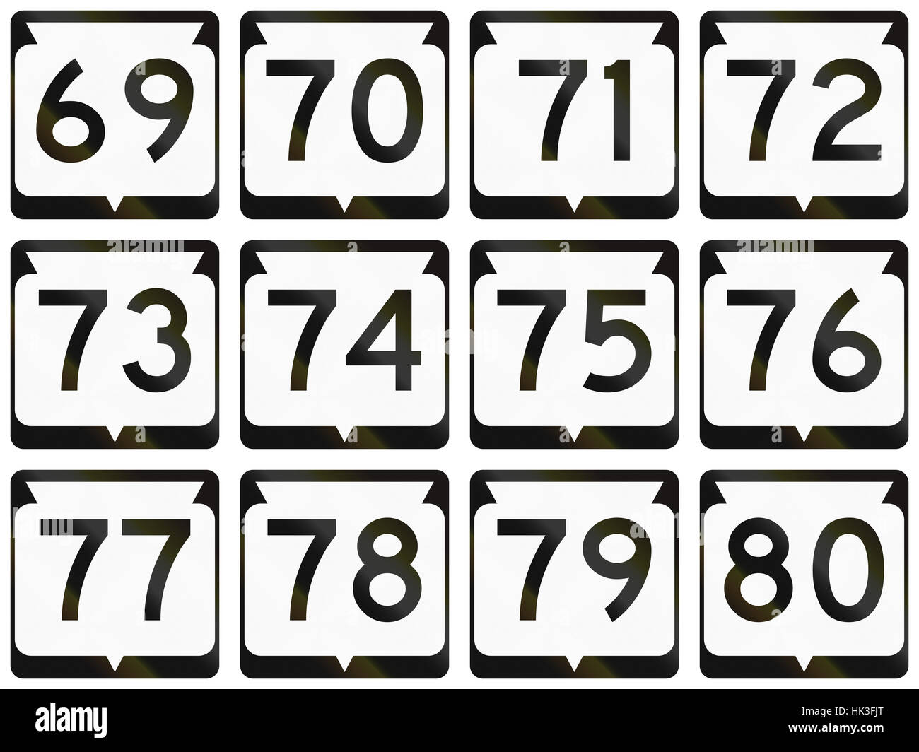 Collection of Wisconsin Route shields used in the USA Stock Photo - Alamy