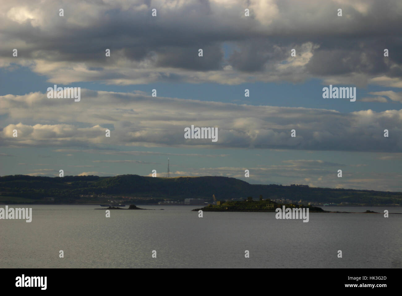 Inchmickery Island, Firth of Forth, as viewed from Cramond Island Stock ...