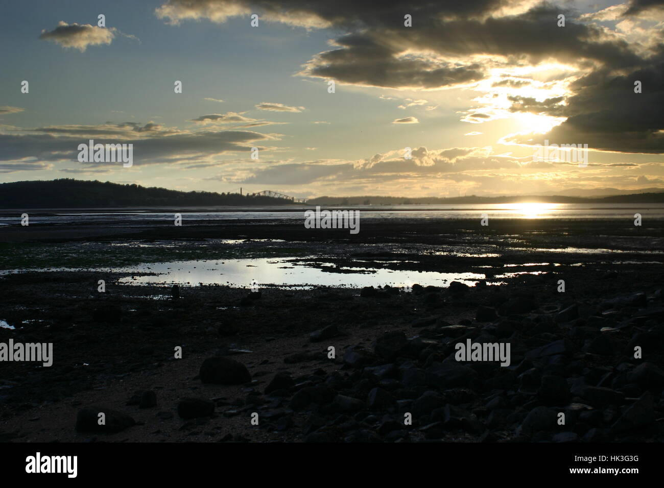 View, rock, rocks, see weed, castle, cramond, edinburgh, england ...
