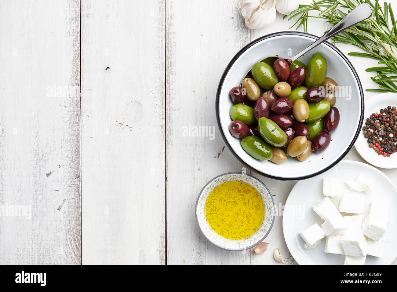 Greek cuisine ingredients Stock Photo - Alamy