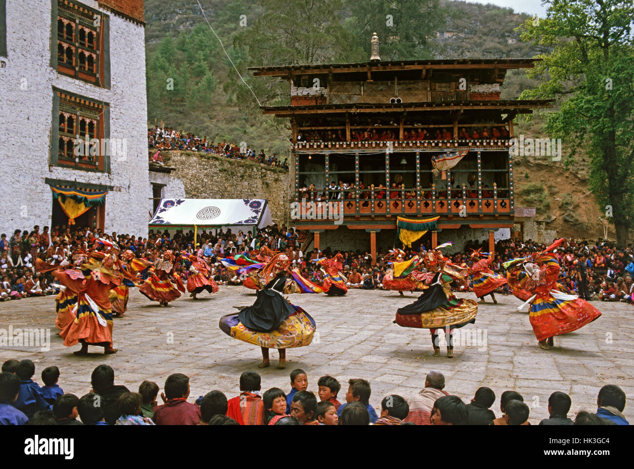 Animal mask dancer at the Paro Tshechu, mask dance festival, in the ...