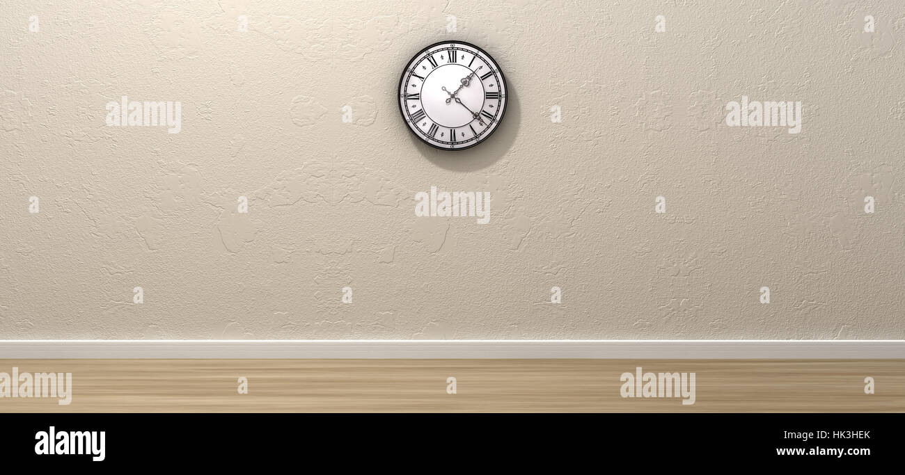 isolated, room, wood, antique, clock, pointer, date, time, time ...