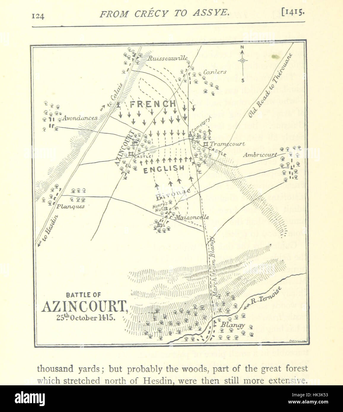 An illustration from 'Famous British Battles,' showing a map or battle ...