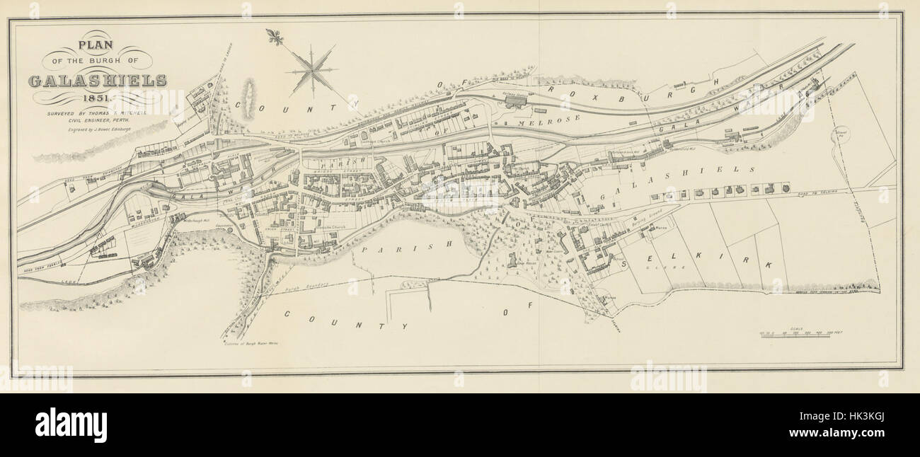 Galashiels map hi-res stock photography and images - Alamy