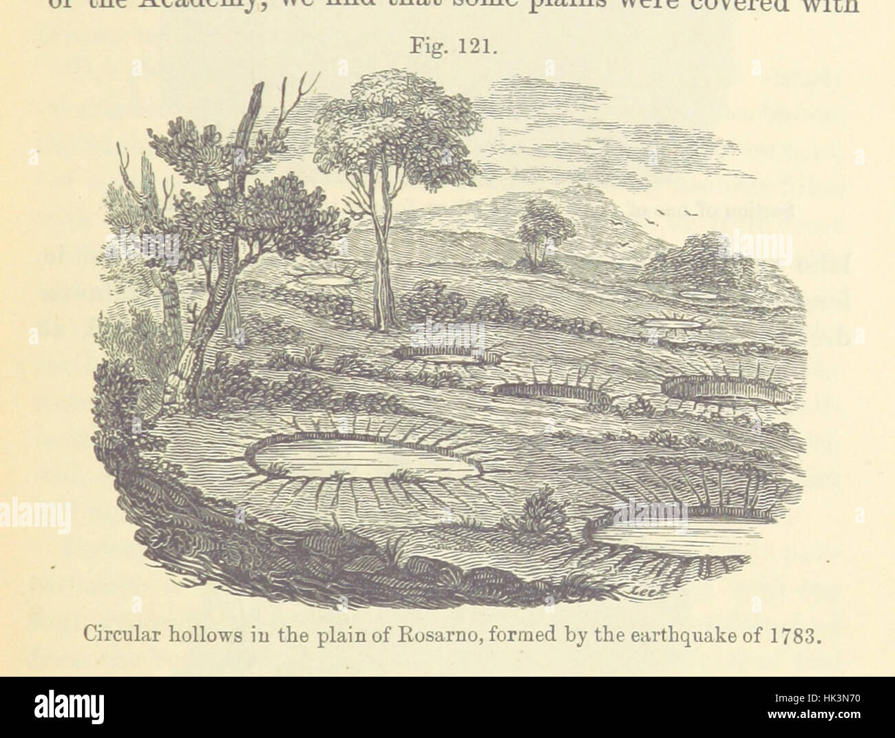 Illustration from 'Principles of Geology', showcasing geological ...
