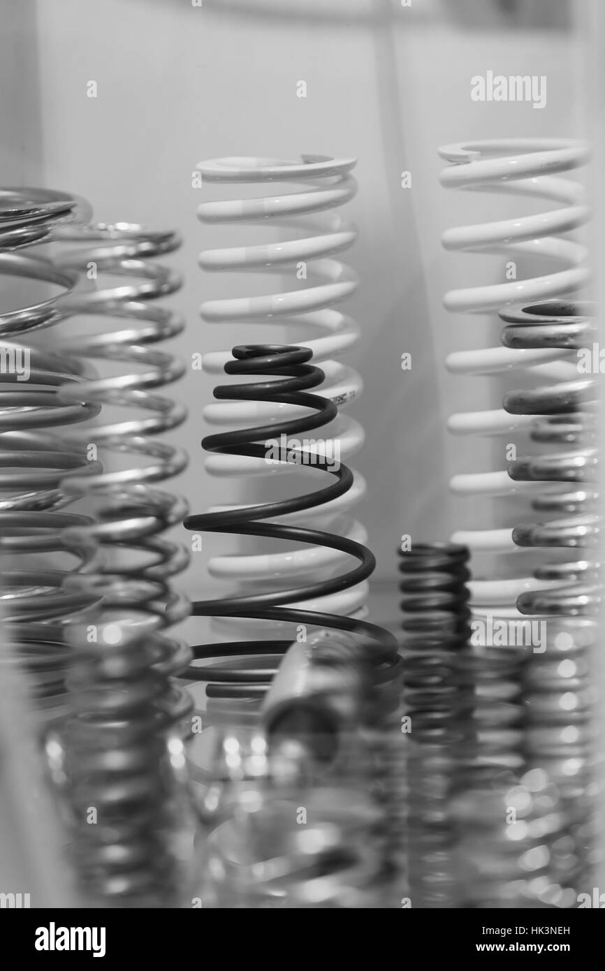 Various metal springs for different purposes, note shallow depth of ...