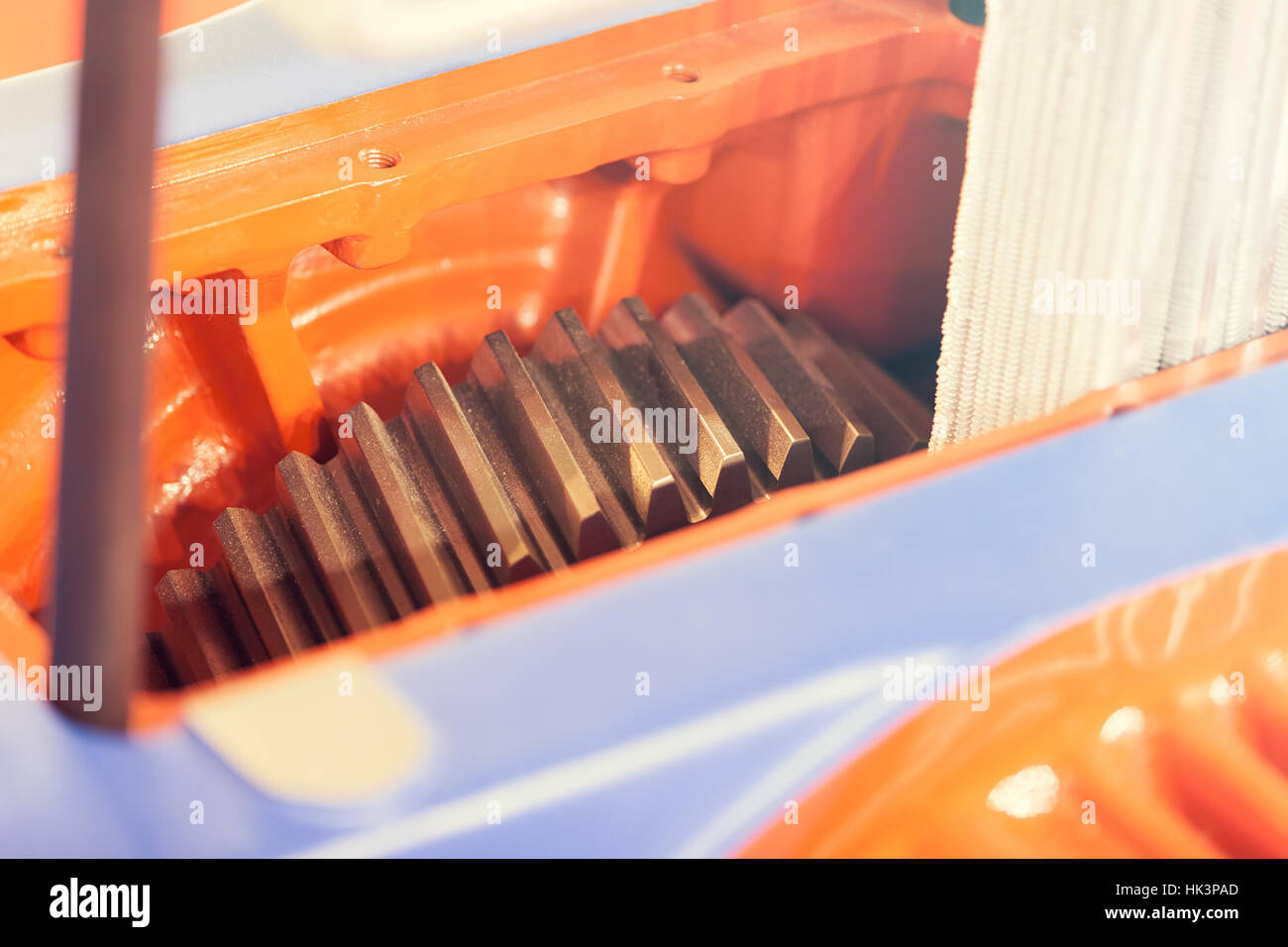 detail of machines for metal cutting, note shallow depth of field Stock ...