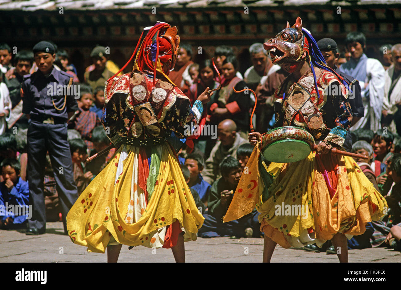 Animal mask dancer at the Paro Tshechu, mask dance festival, in the ...