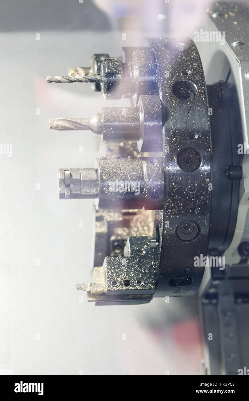 detail of machines for metal cutting, note shallow depth of field Stock ...