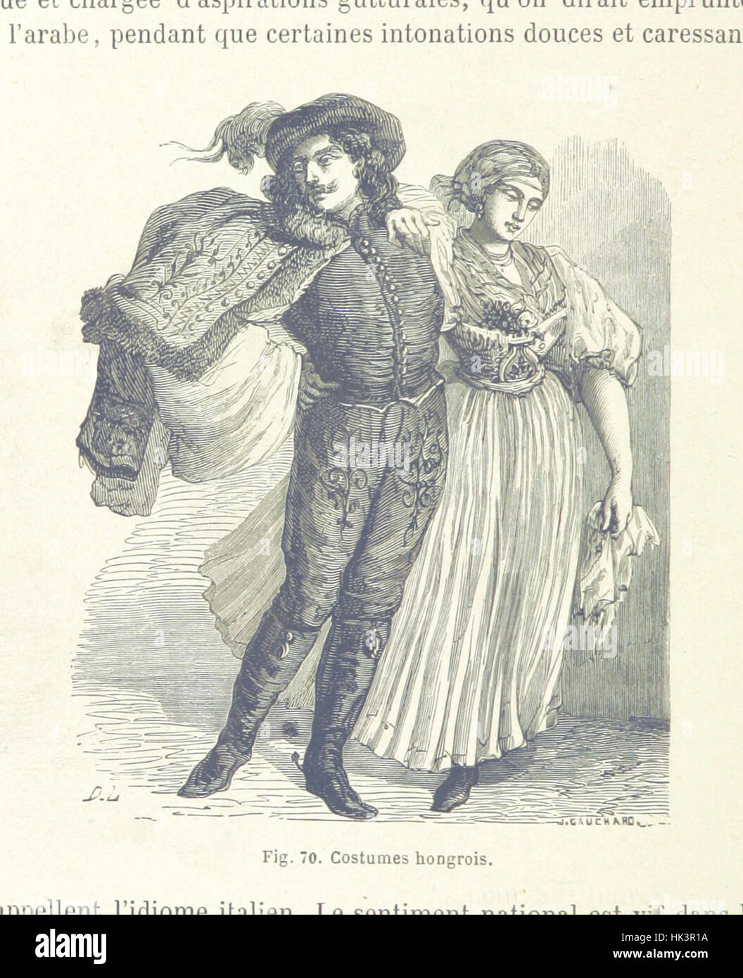 An illustration from 'Les Races Humaines', showing depictions of human ...