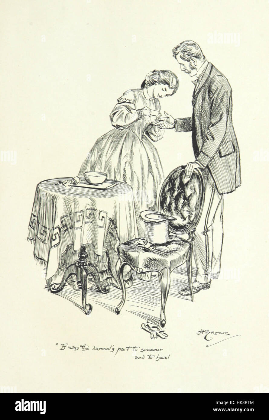 An illustration from 'The Works of G. J. Whyte-Melville,' displaying ...