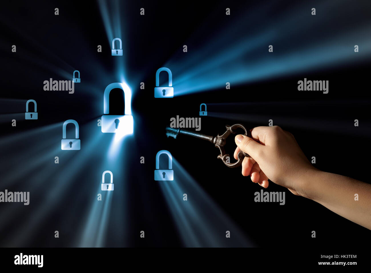 Close-up of human hand holding key. Idea concept Stock Photo - Alamy