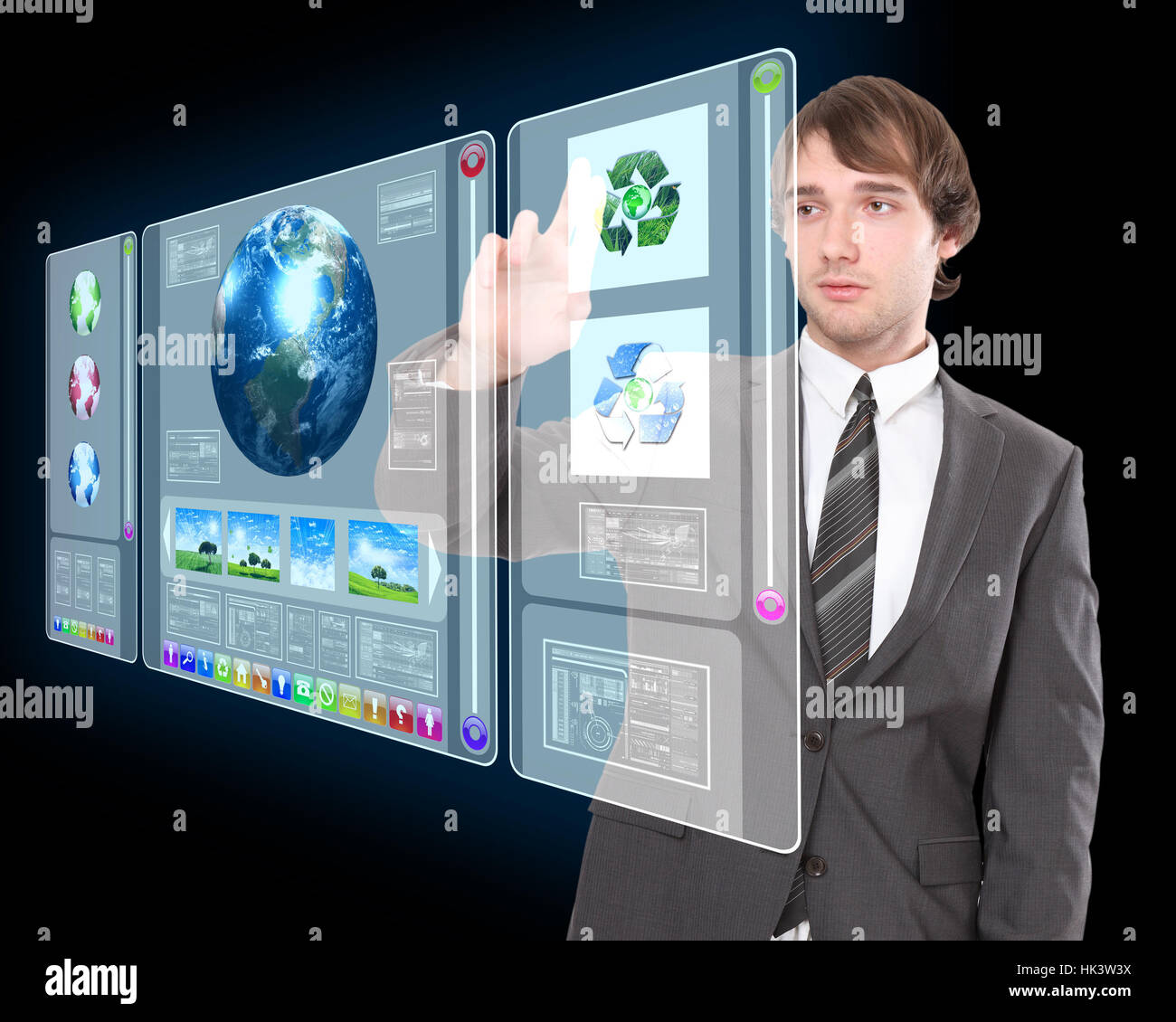 GPS navigator display with globe and map images on it Stock Photo - Alamy