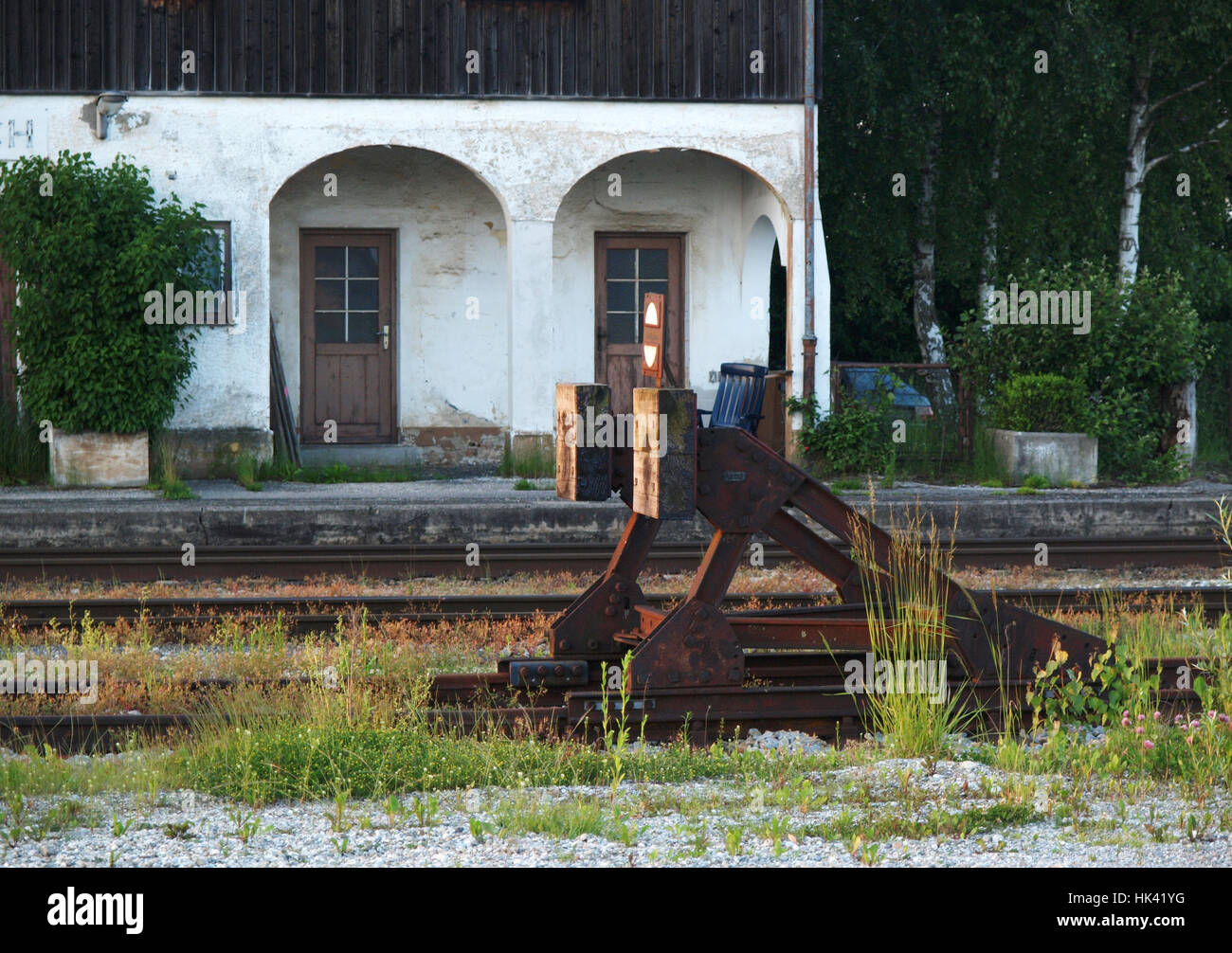 station, tracks, railroad embankment, railway, rails, station, railway ...