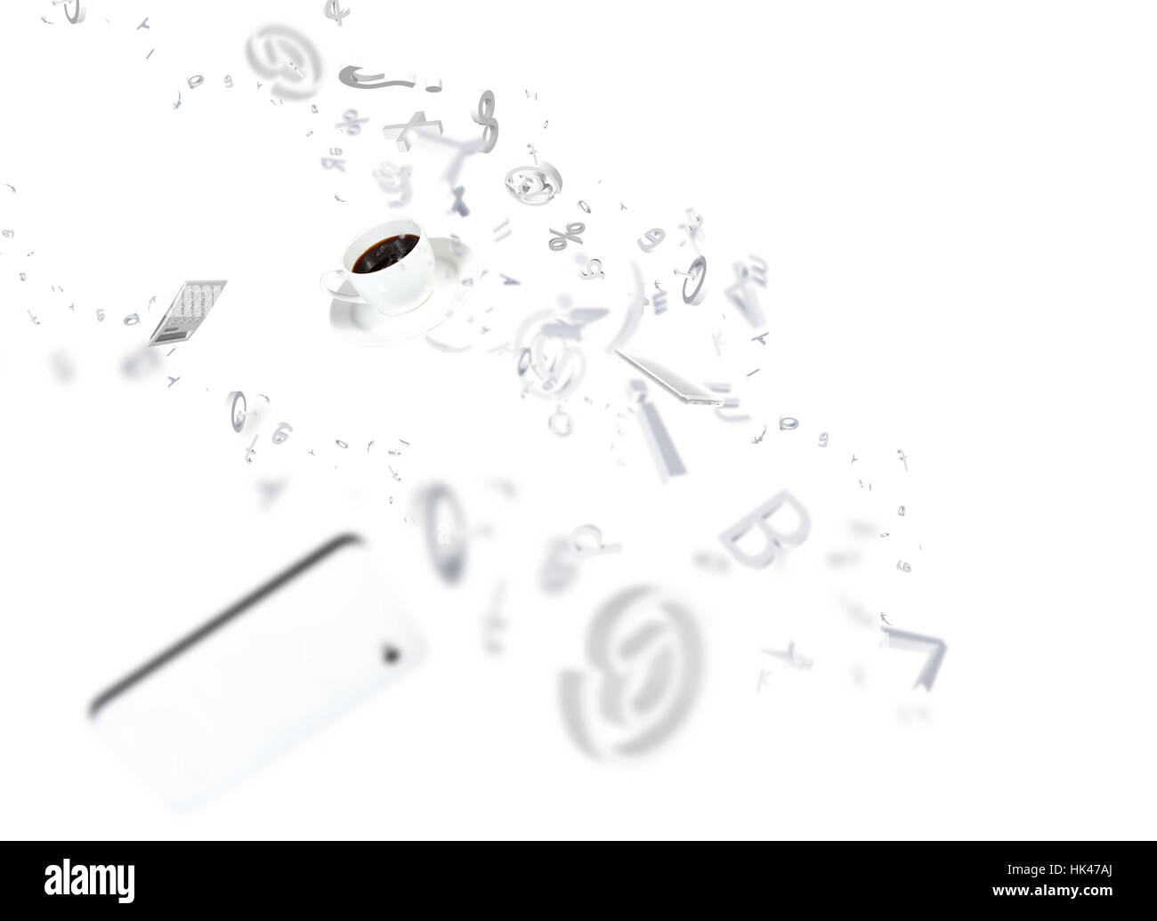 Background image with computer devices and globe hi-res stock ...