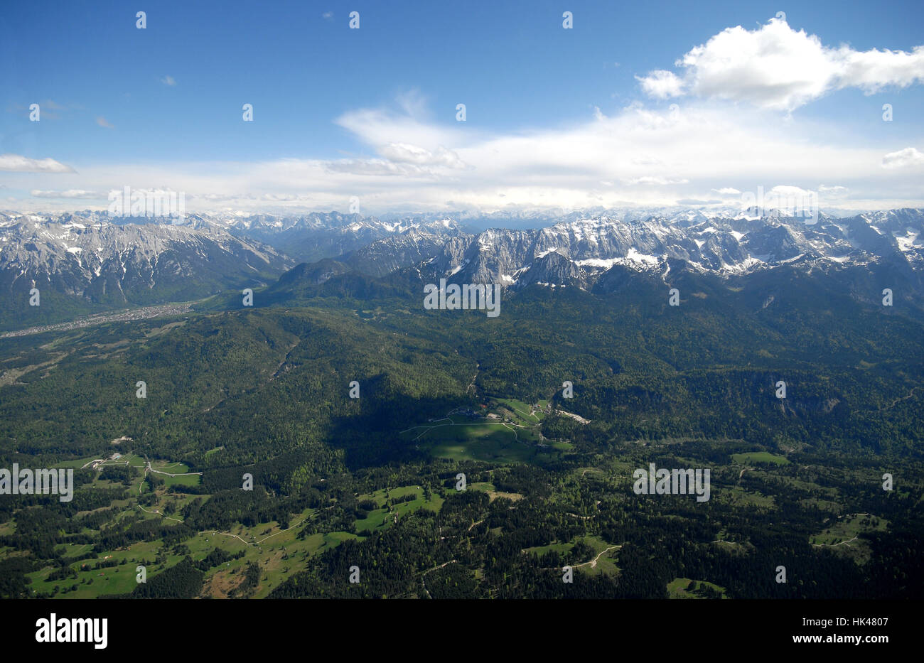 alps, bavaria, aerial view, germany, german federal republic, scenery ...