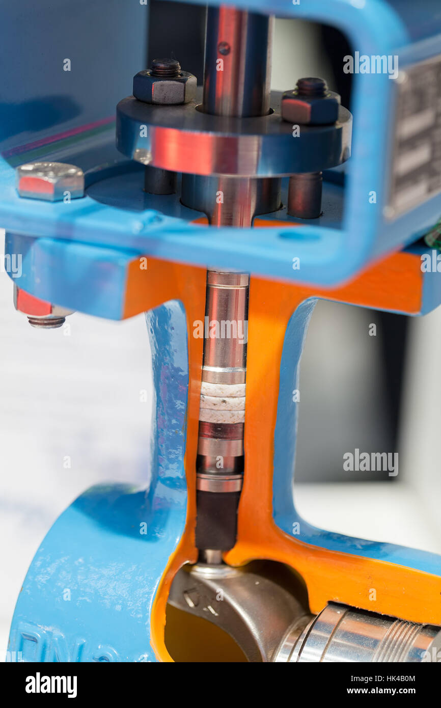 section of double eccentric control valve for machines , note shallow ...