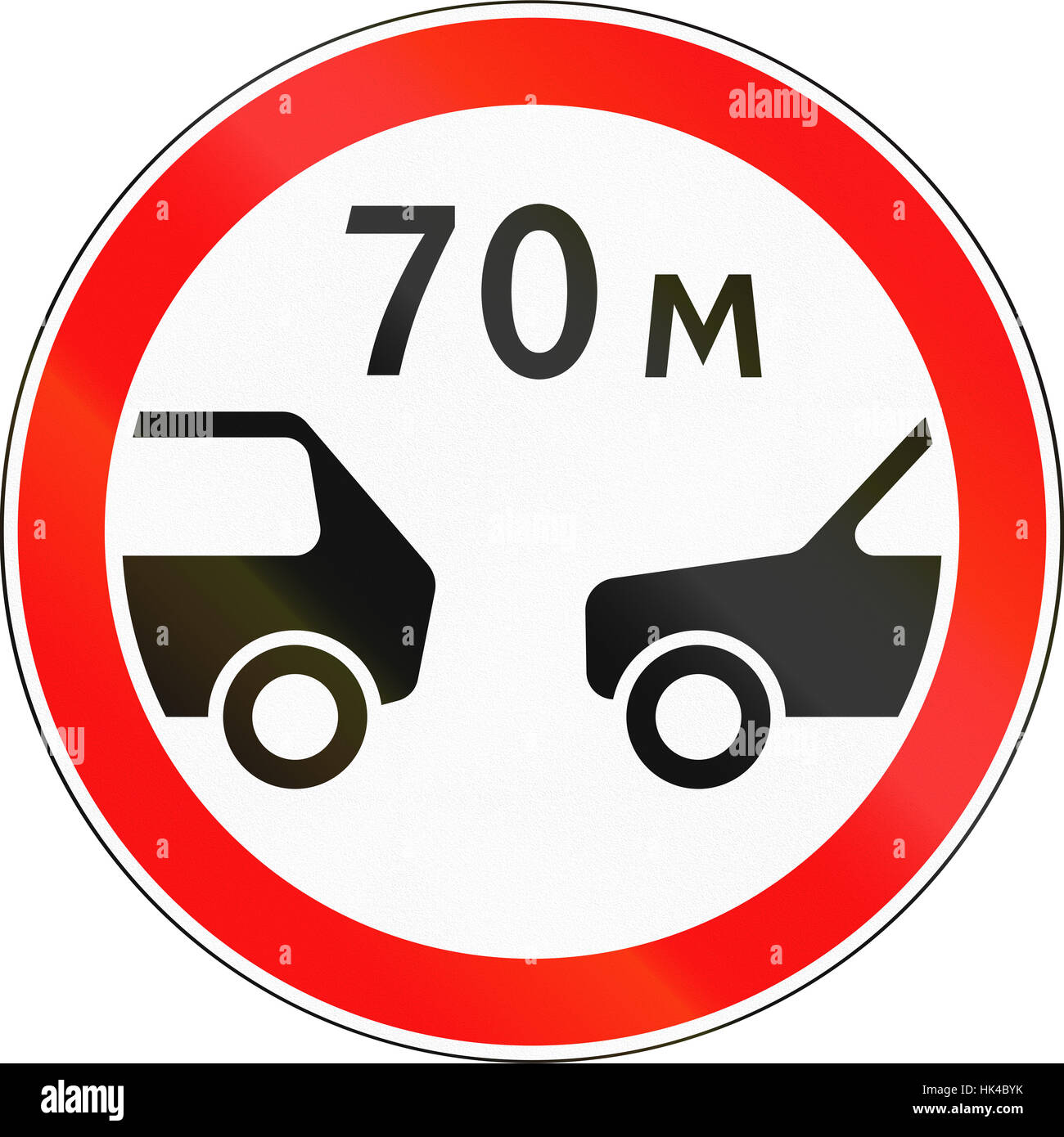 Road sign used in Russia - Safety distance Stock Photo - Alamy