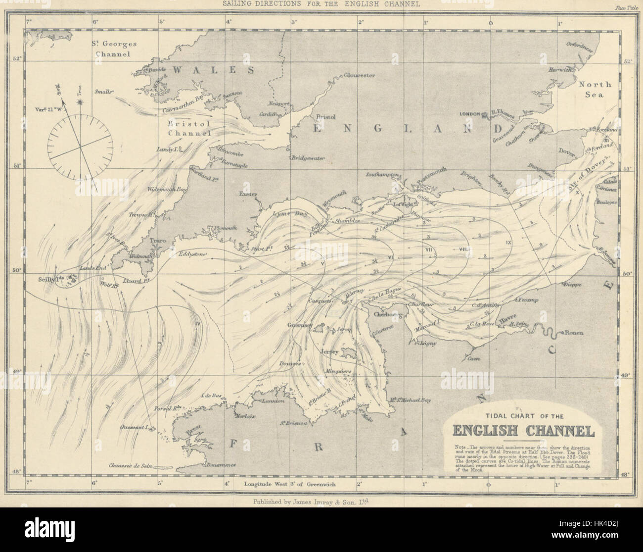 Image showing sailing directions for the English Channel, detailing ...