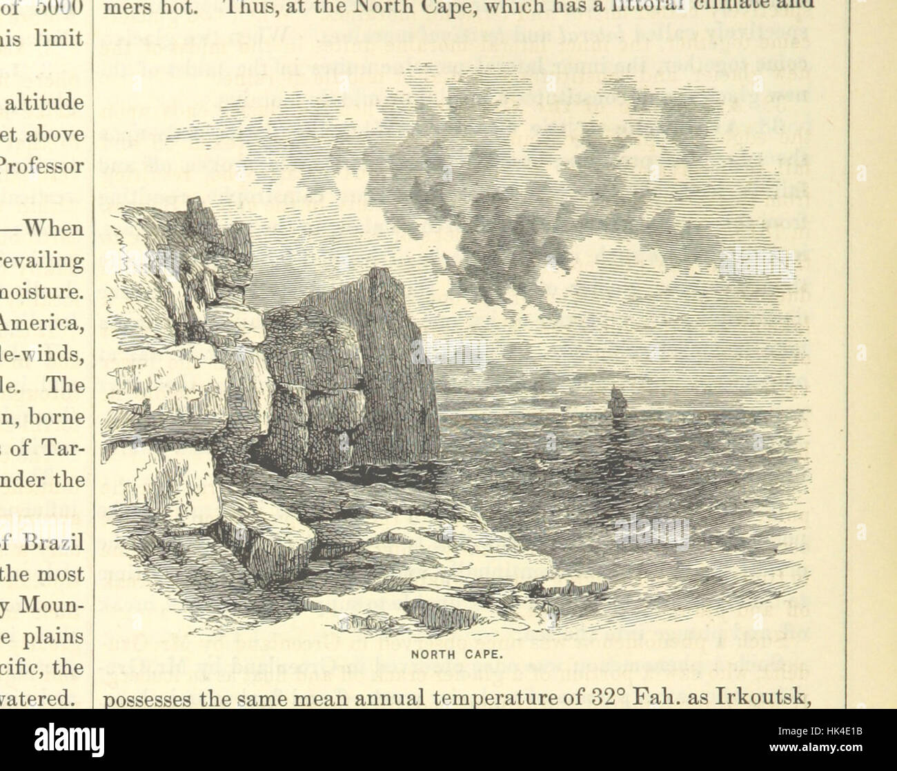 Illustration from 'Elements of Physical Geography', depicting physical ...