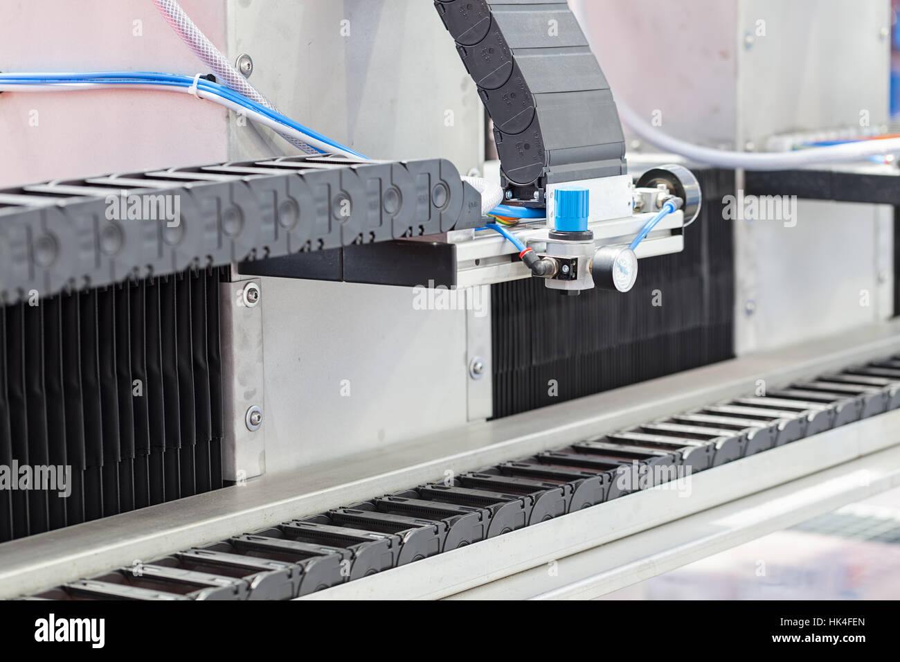 part of metal processing machines, note shallow depth of field Stock ...