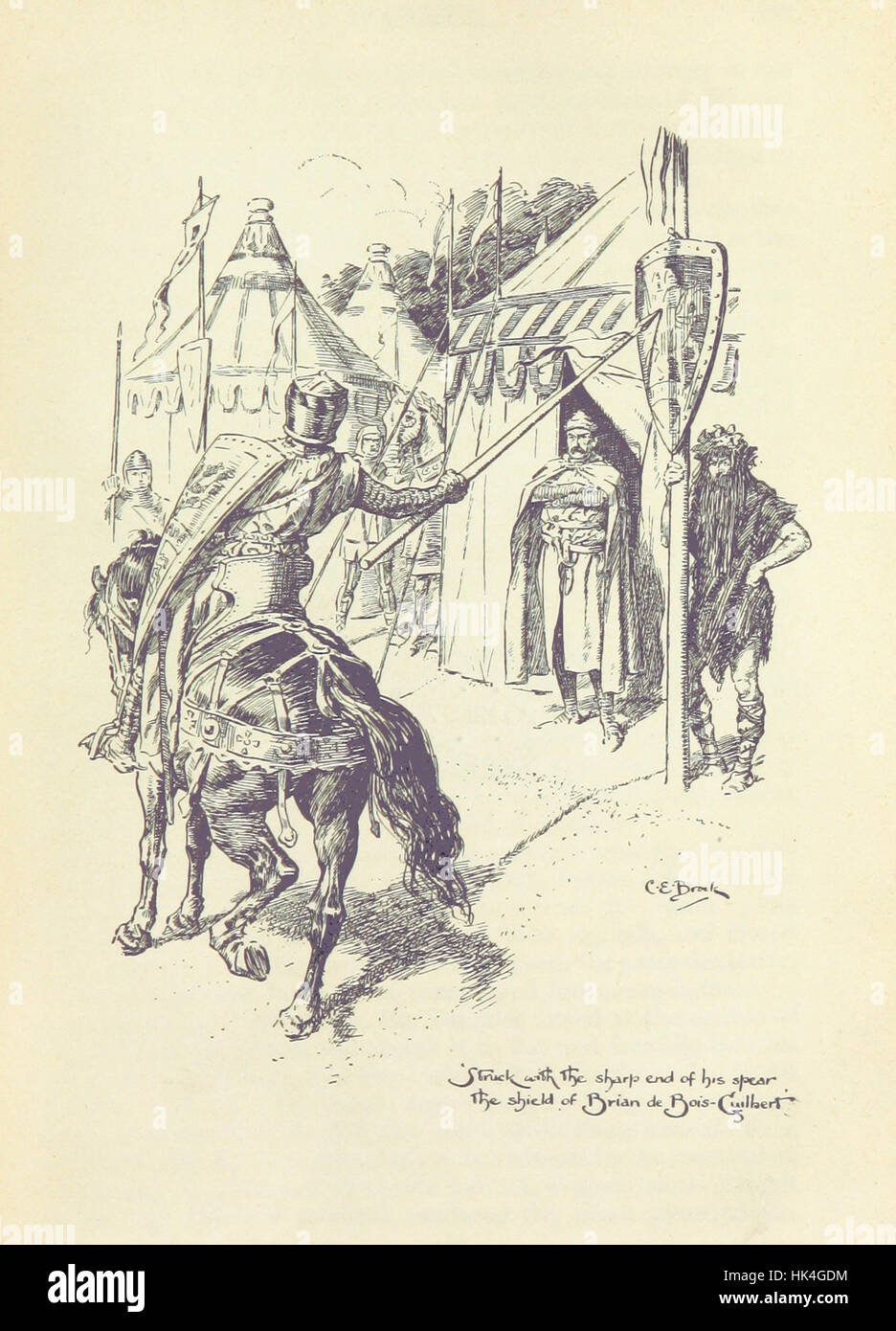 Illustration from 'Ivanhoe' by Sir Walter Scott, featuring 16 ...