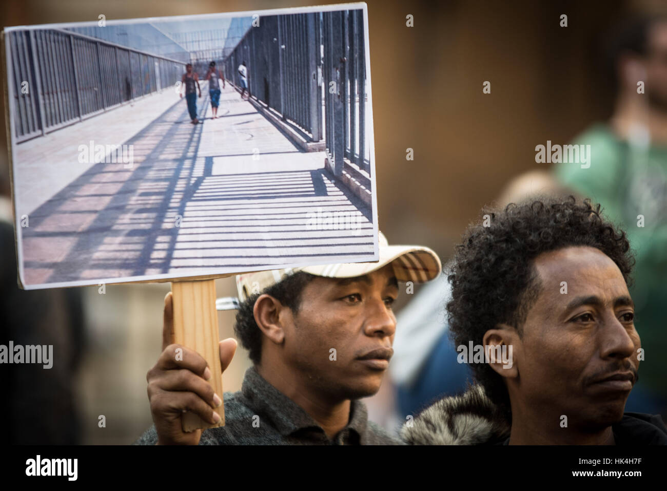 Rome, Italy. 25th Jan, 2017. Migrant, refugees and asylum seekers ...