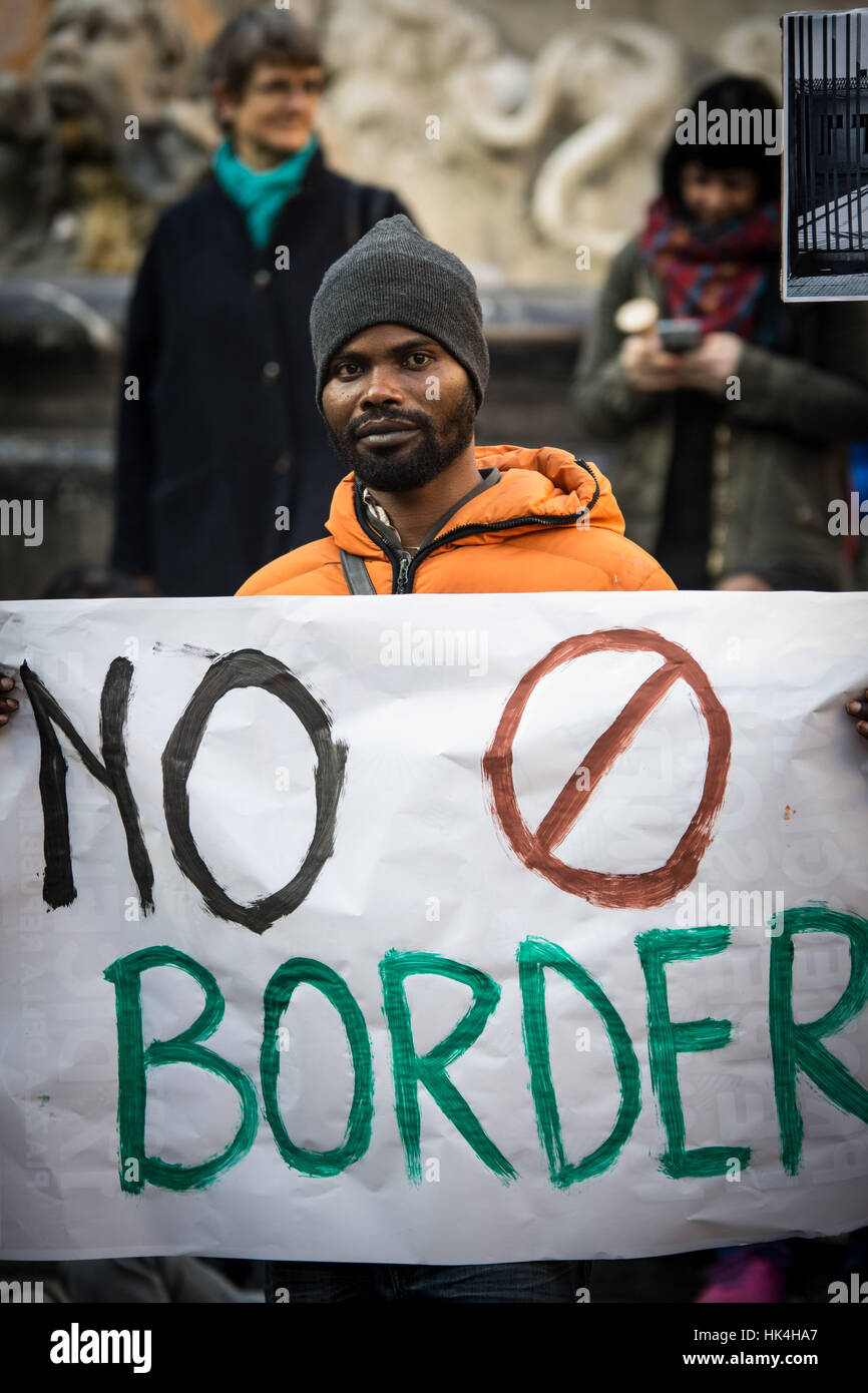 Rome, Italy. 25th Jan, 2017. Migrant, refugees and asylum seekers ...