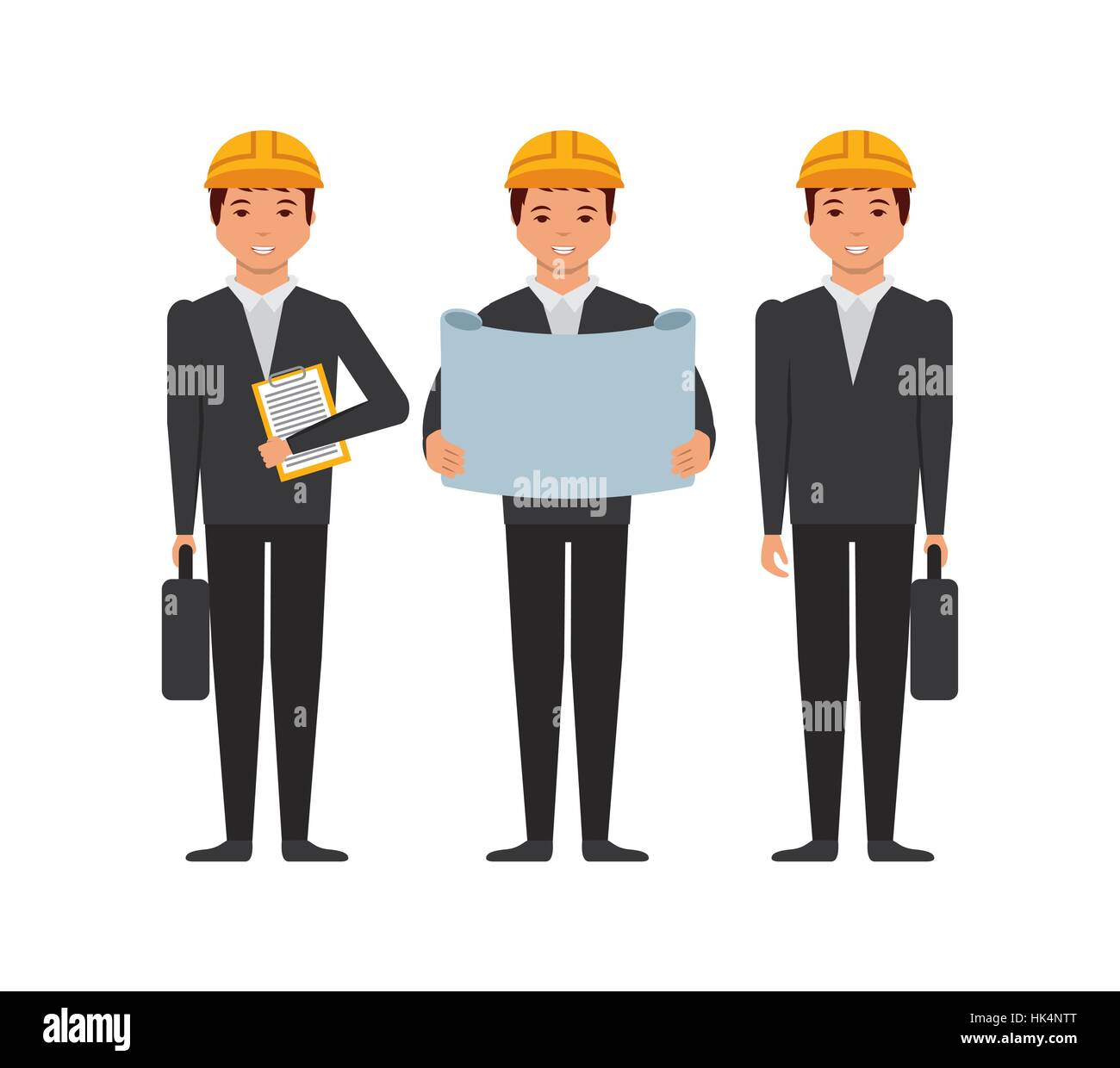 engineers men cartoon icon over white background. colorful design ...