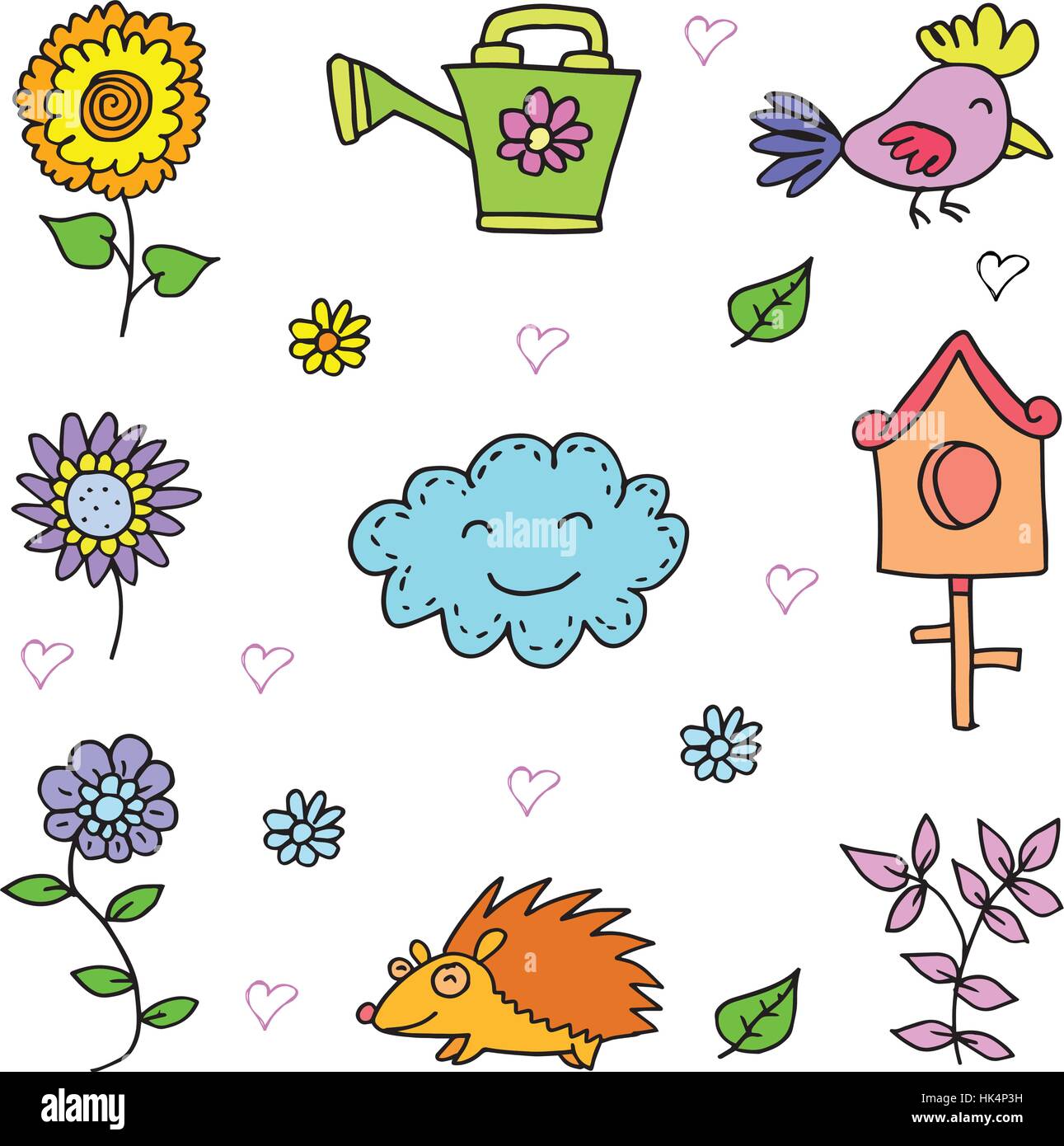 Illustration of spring set object doodles Stock Vector Image & Art - Alamy