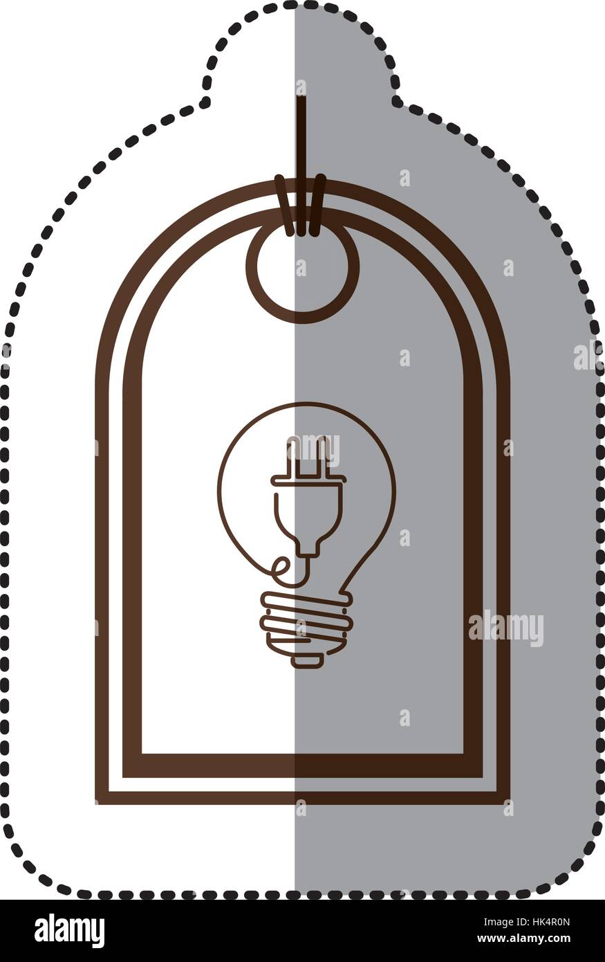 sticker price tag of light bulb with connect shape vector illustration ...