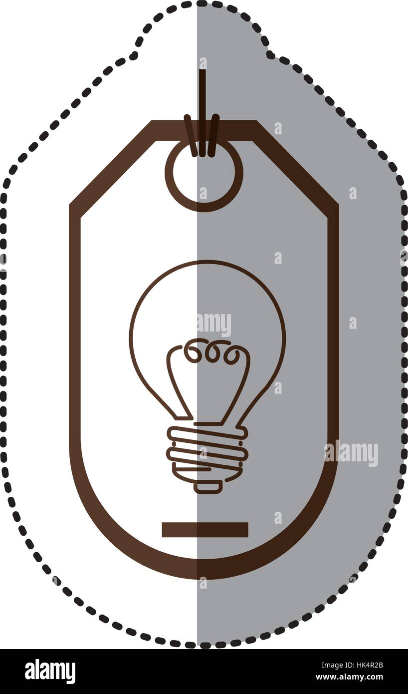 sticker price tag of light bulb with resistance vector illustration ...