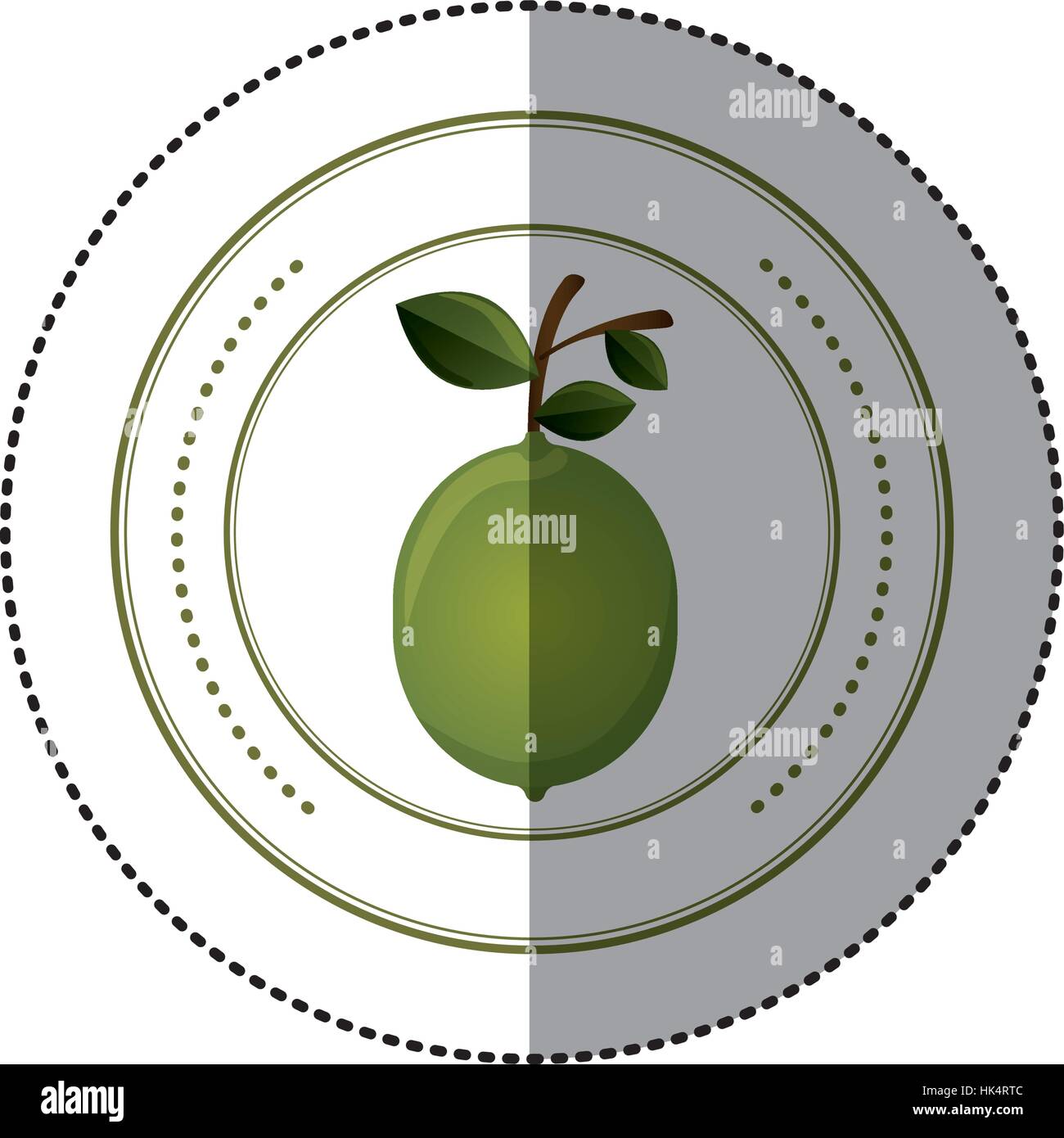 colorful sticker of circular shape with lemon fruit vector illustration ...