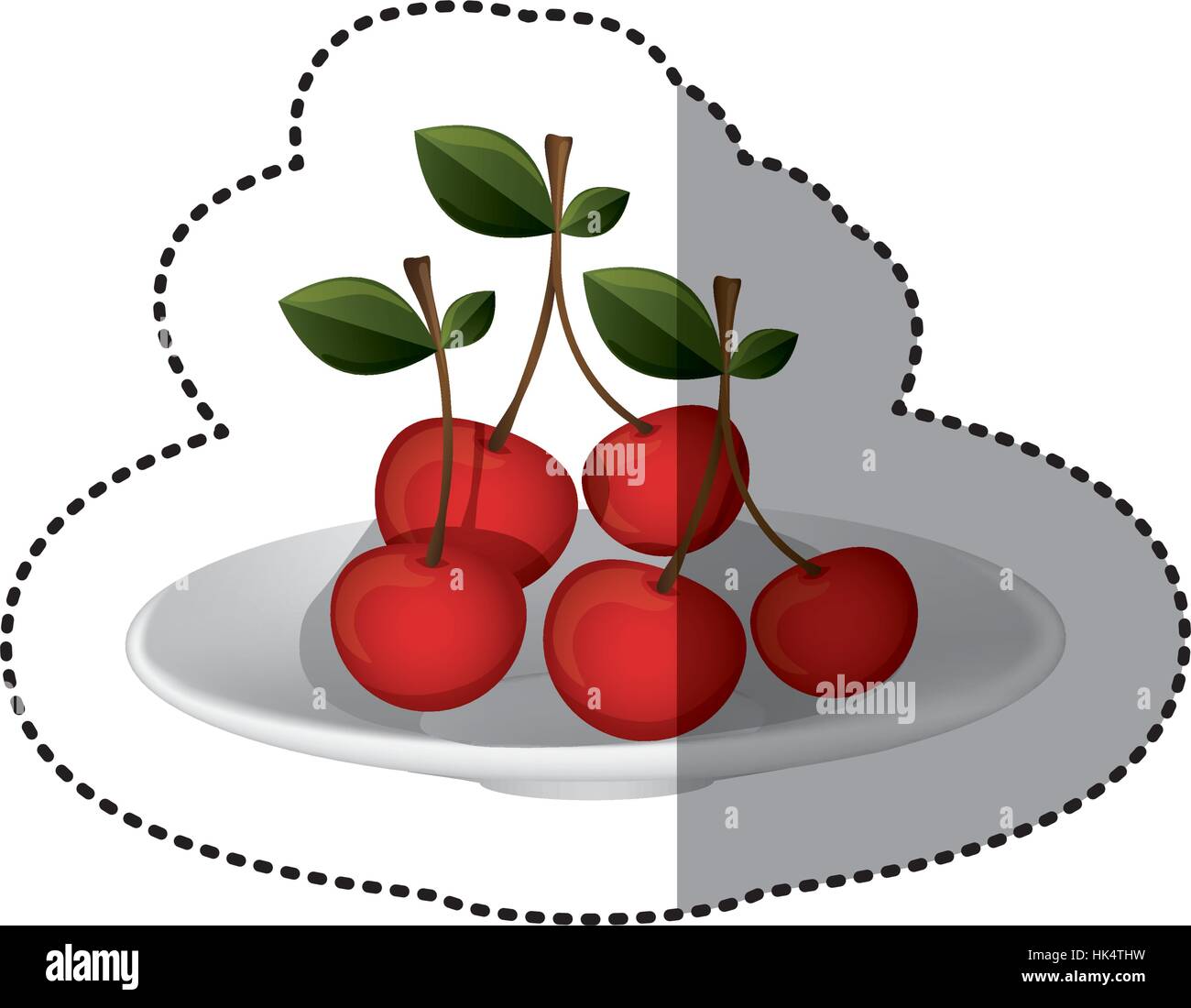 colorful sticker of set collection cherries fruit vector illustration ...