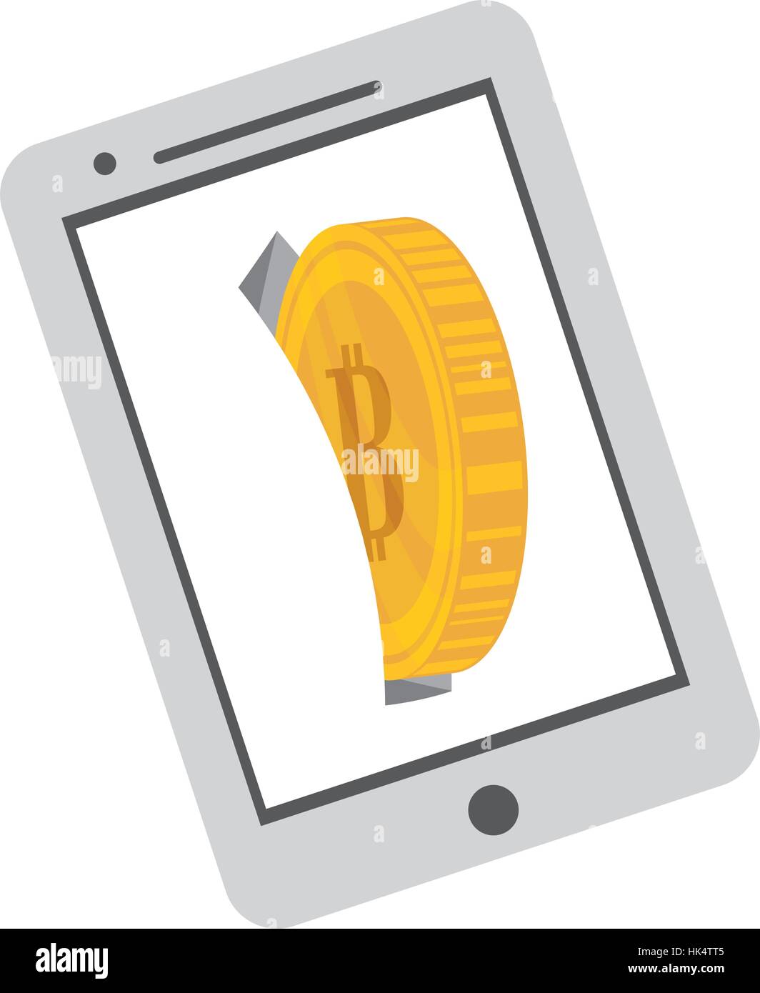 smartphone device with bitcoin currency. vector illustration Stock ...