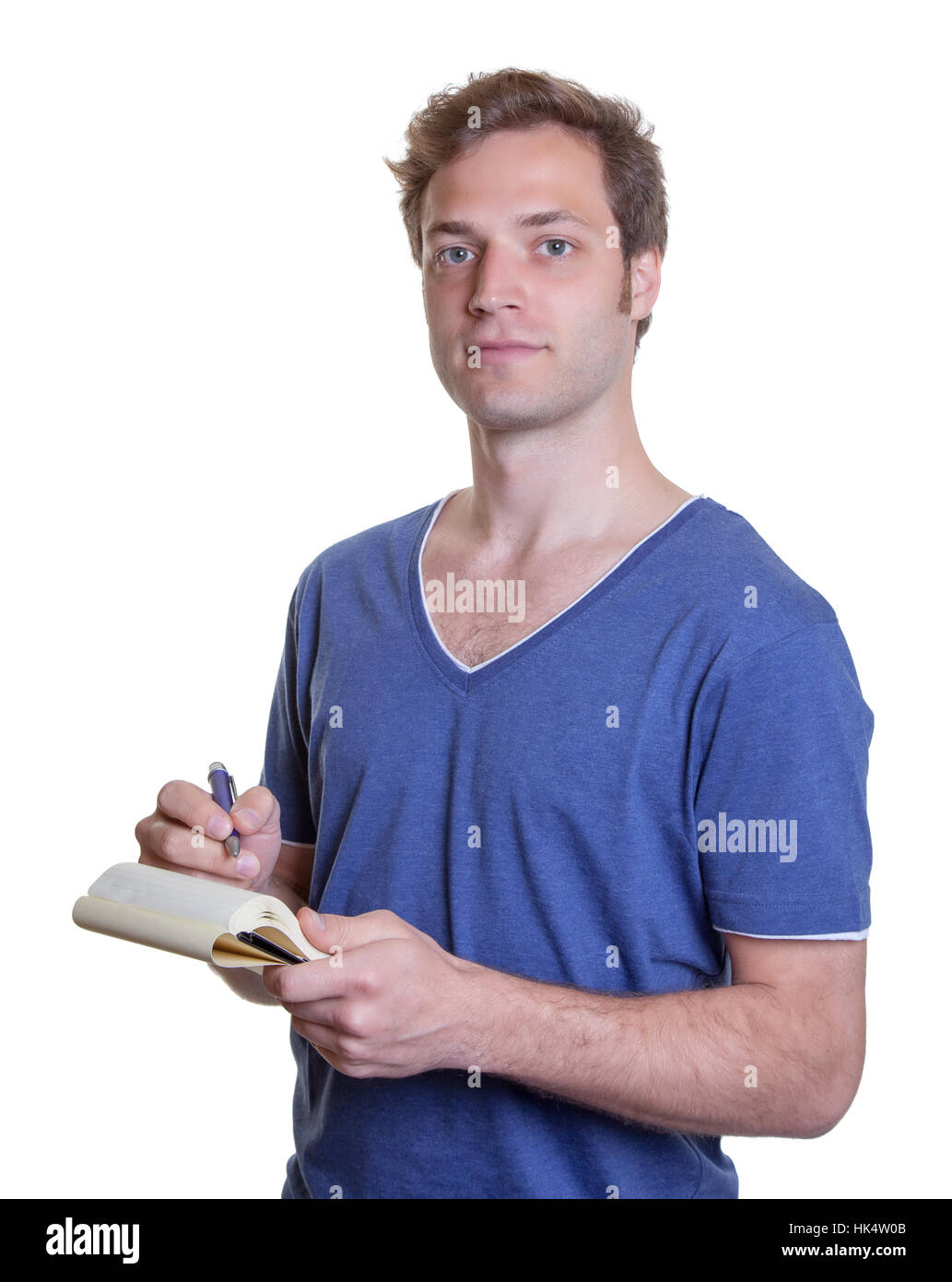 young man making notes Stock Photo - Alamy