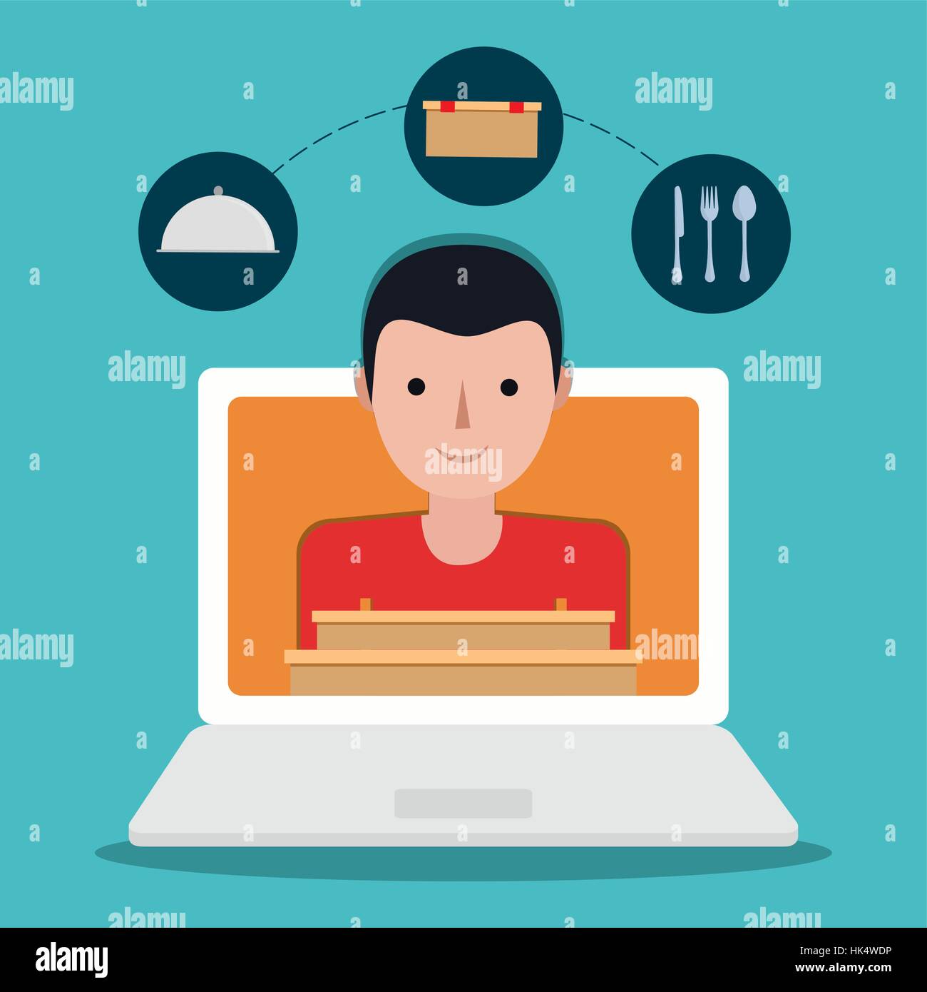 web or online food delivery related icons image vector illustration ...